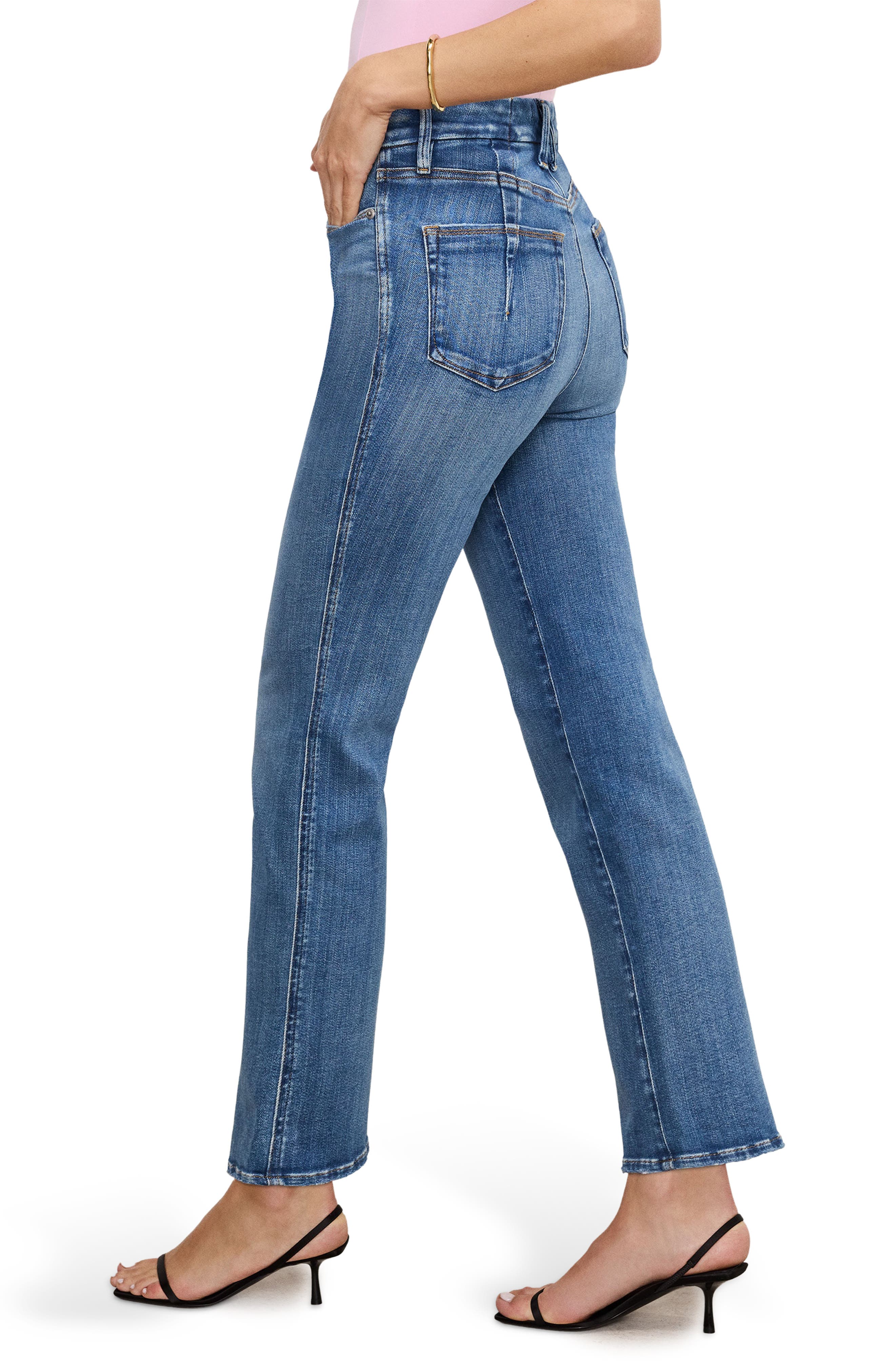 Good American Soft Tech Good Curve High Waist Straight Leg Jeans ...