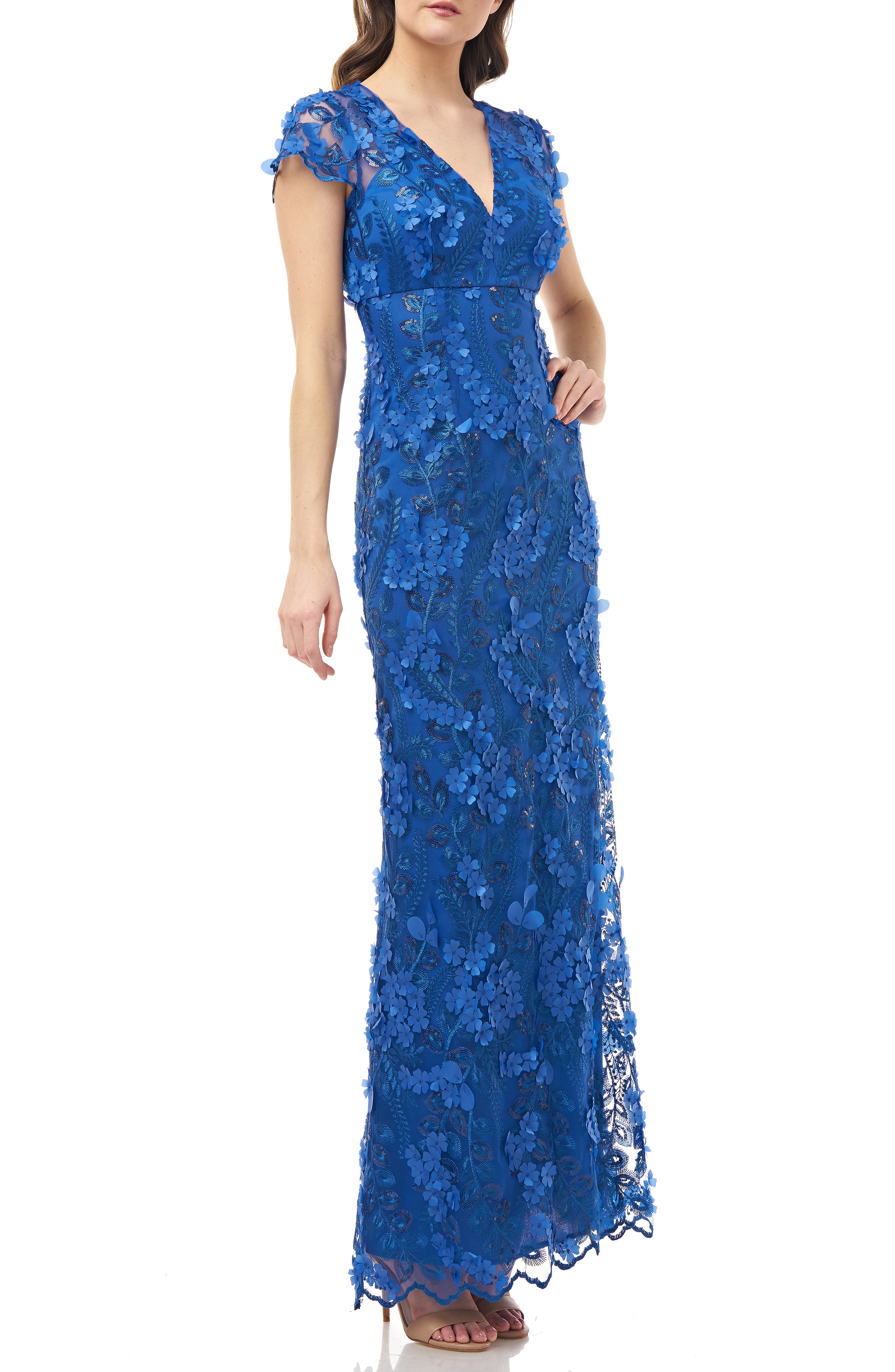 Carmen Marc Valvo Infusion Petals Embellished Gown | Nordstromrack
