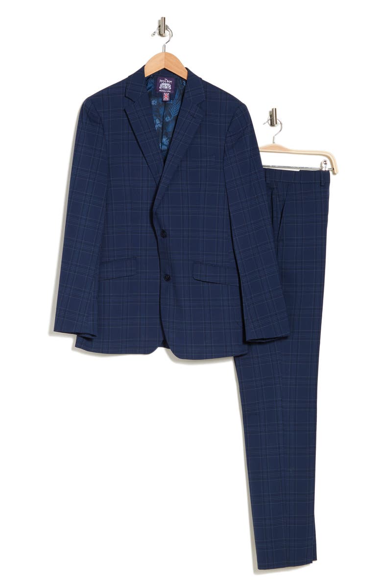 SAVILE ROW CO Navy Multi Plaid Notch Lapel Suit | Nordstromrack