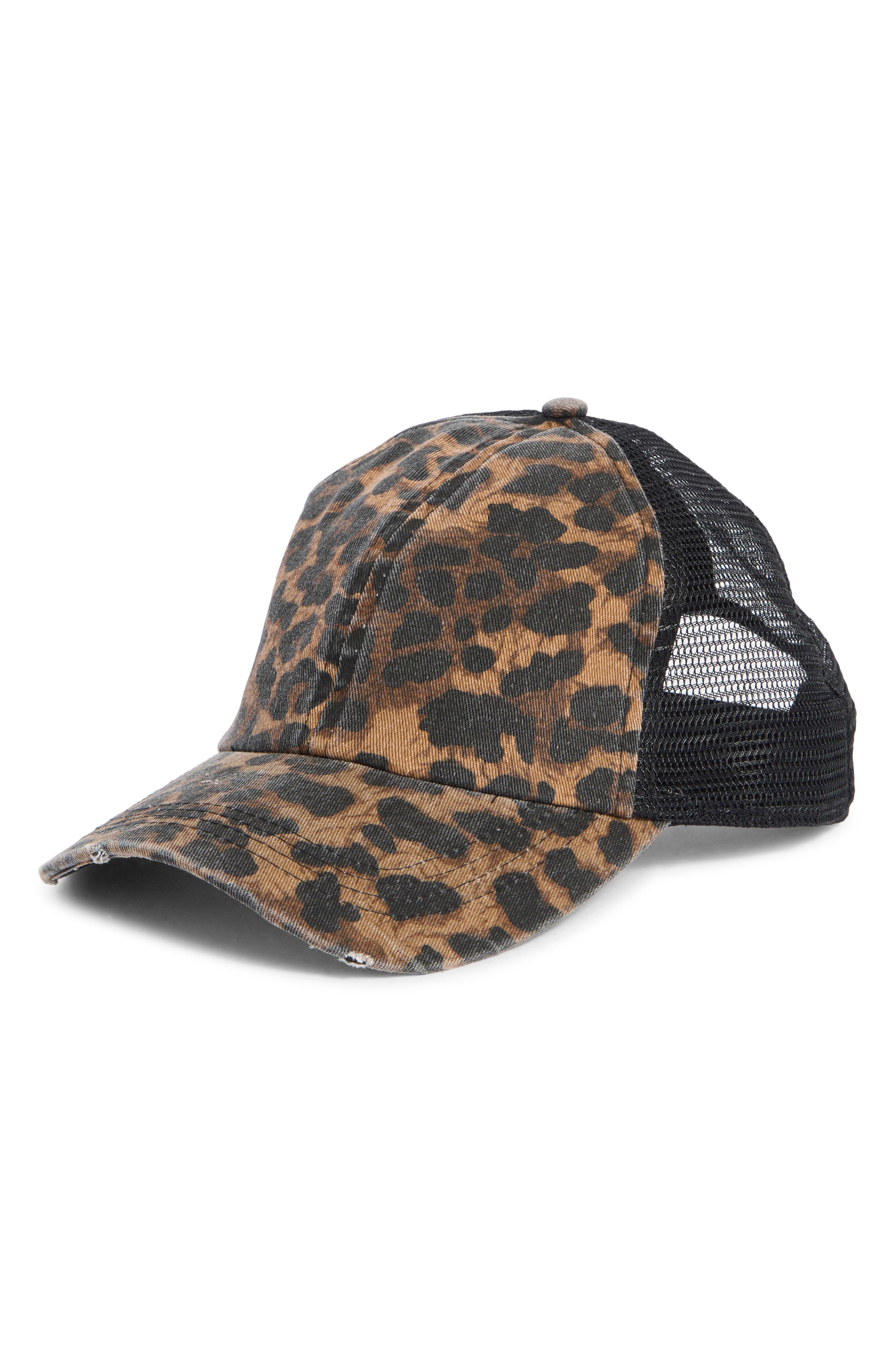 David & Young Leopard Print Mesh Baseball Cap | Nordstromrack