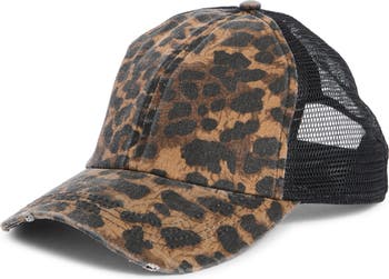 David & Young Leopard Print Mesh Baseball Cap | Nordstromrack