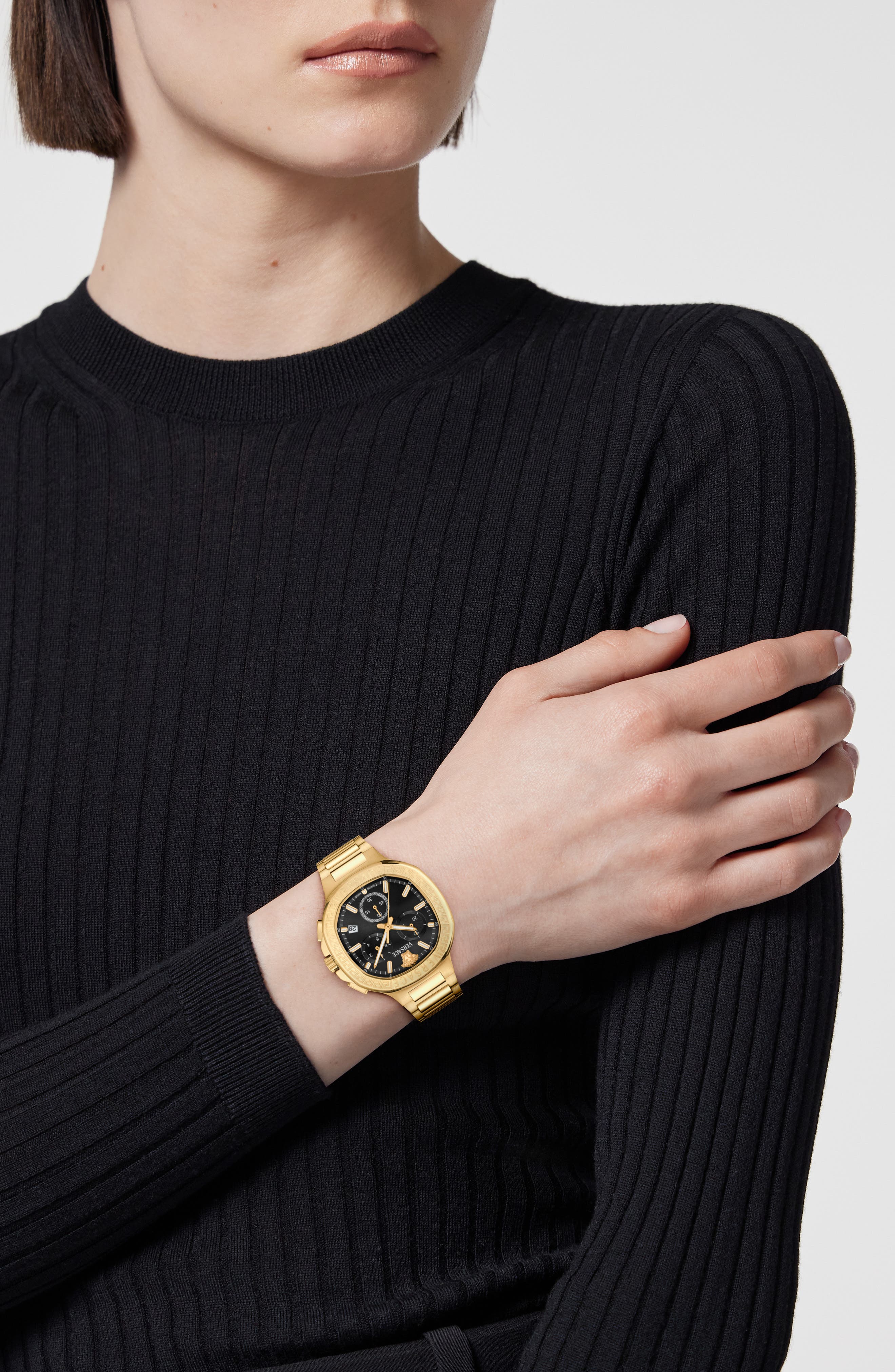 Versace V-Chrono Square Swiss Quartz Bracelet Watch, 40mm | Nordstromrack