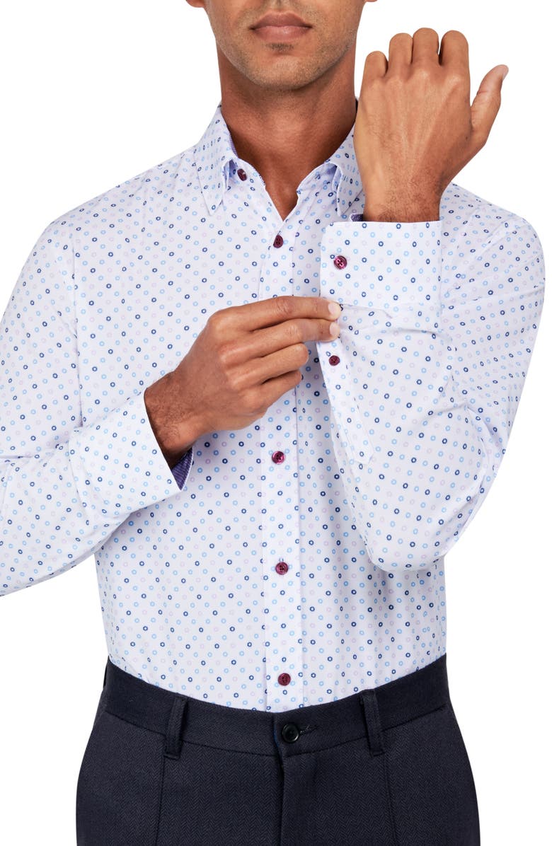W.R.K Regular Fit Floral Dot Performance Dress Shirt | Nordstromrack