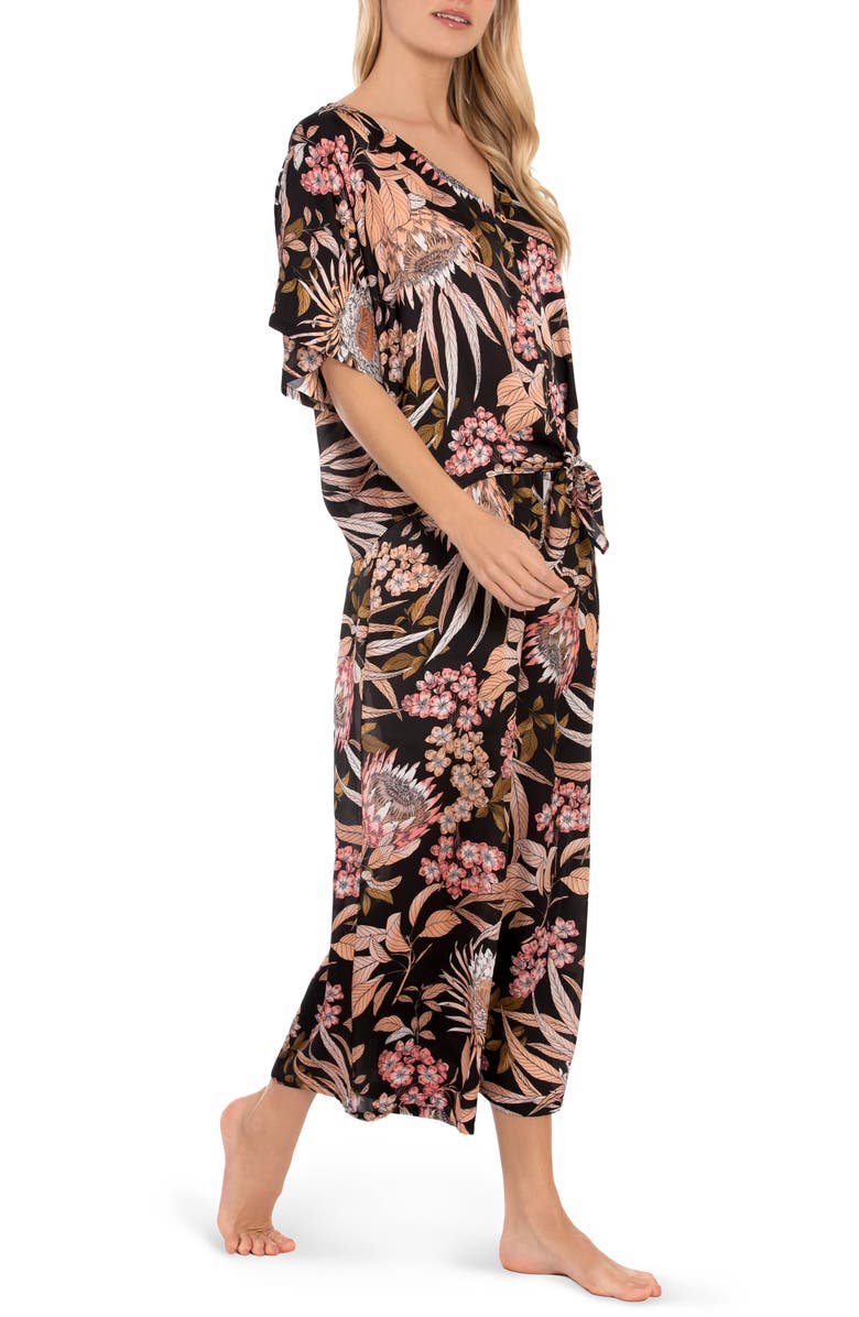 Midnight Bakery Floral Satin Crop Pajamas | Nordstromrack