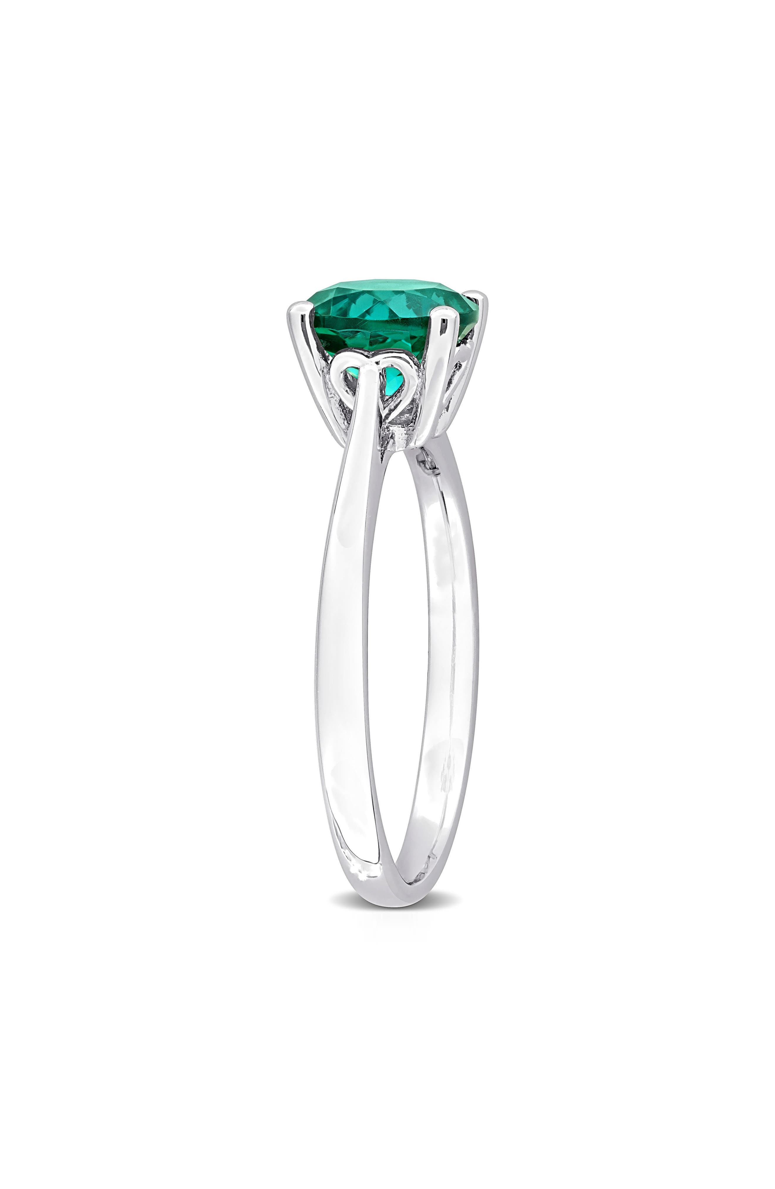 DELMAR Lab Created Emerald Solitaire Ring | Nordstromrack