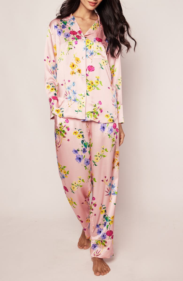 Petite Plume Brilliant Botanical Mulberry Silk Pajamas | Nordstrom