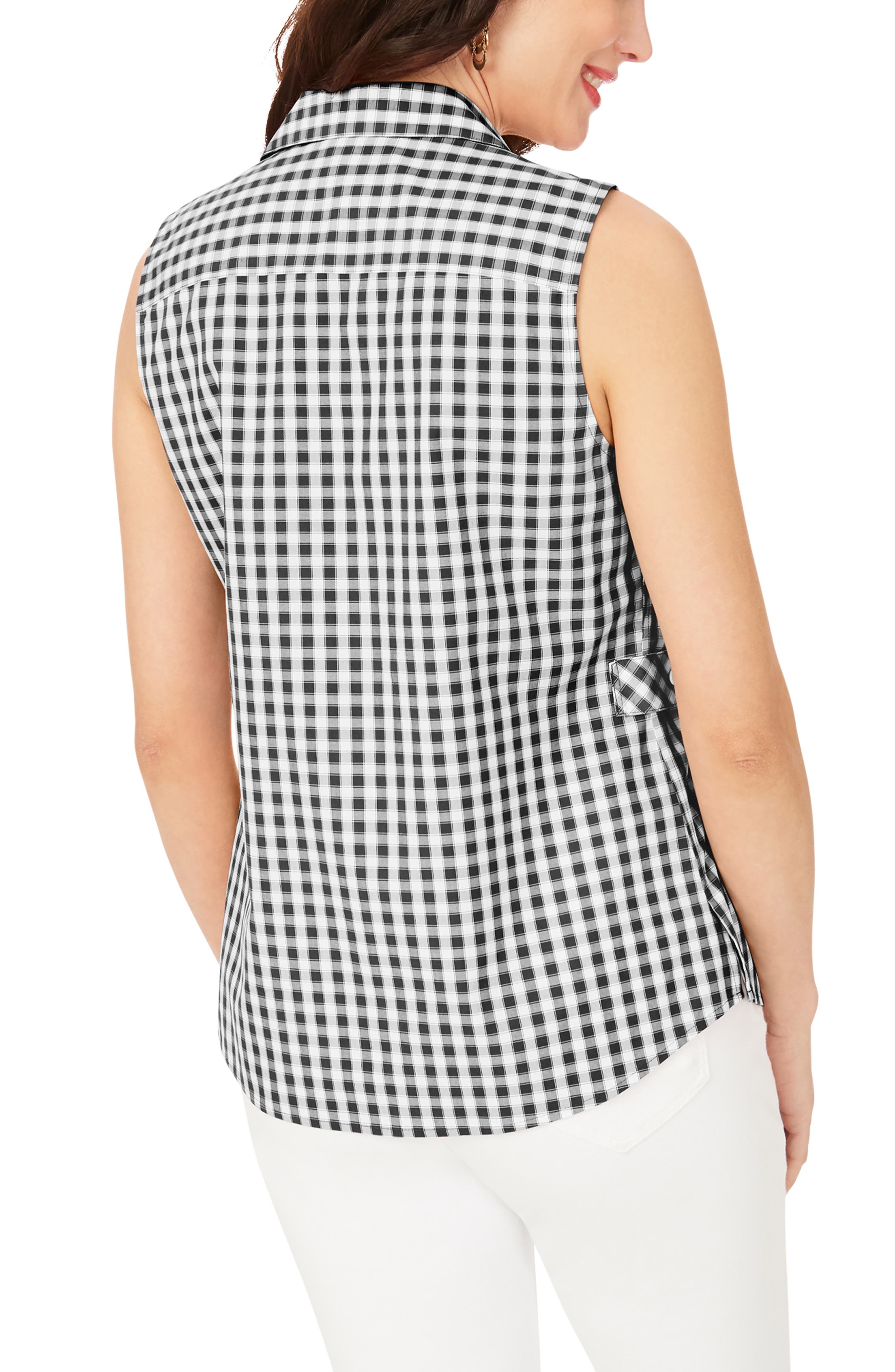 Foxcroft Suzette Gingham Sleeveless Non-Iron Shirt | Nordstromrack