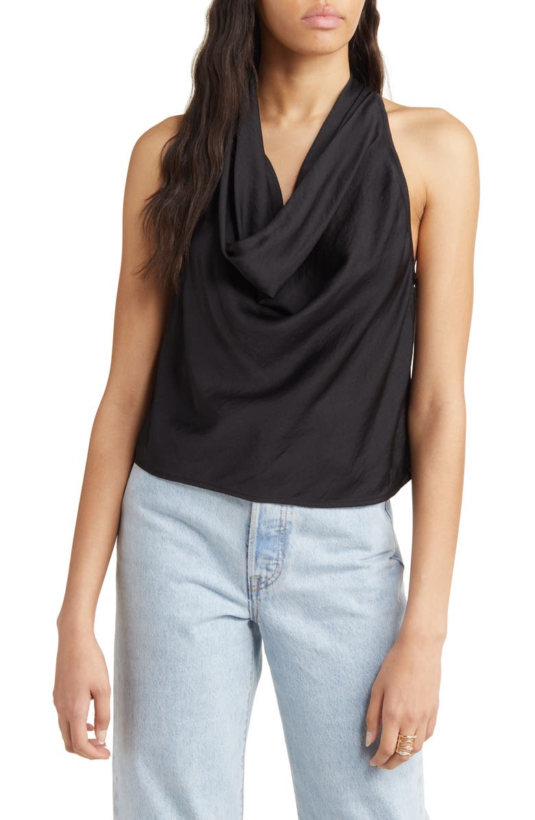 Open Edit Cowl Neck Satin Tank | Nordstromrack