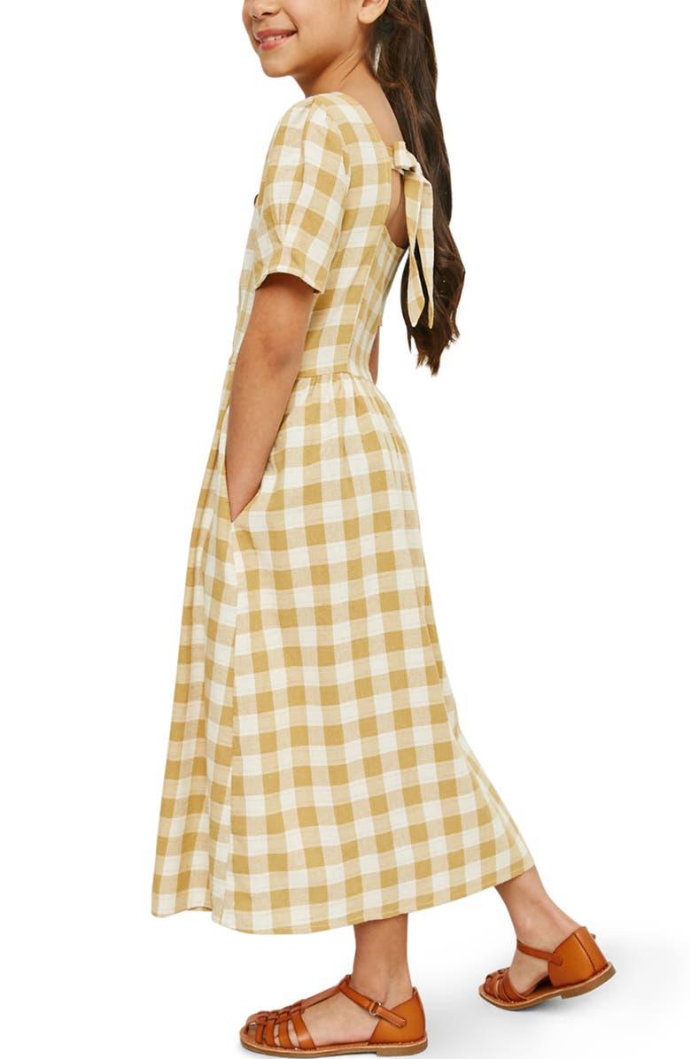 Hayden Girls Kids' Plaid Button Down Back Bow Maxi Dress | Nordstromrack