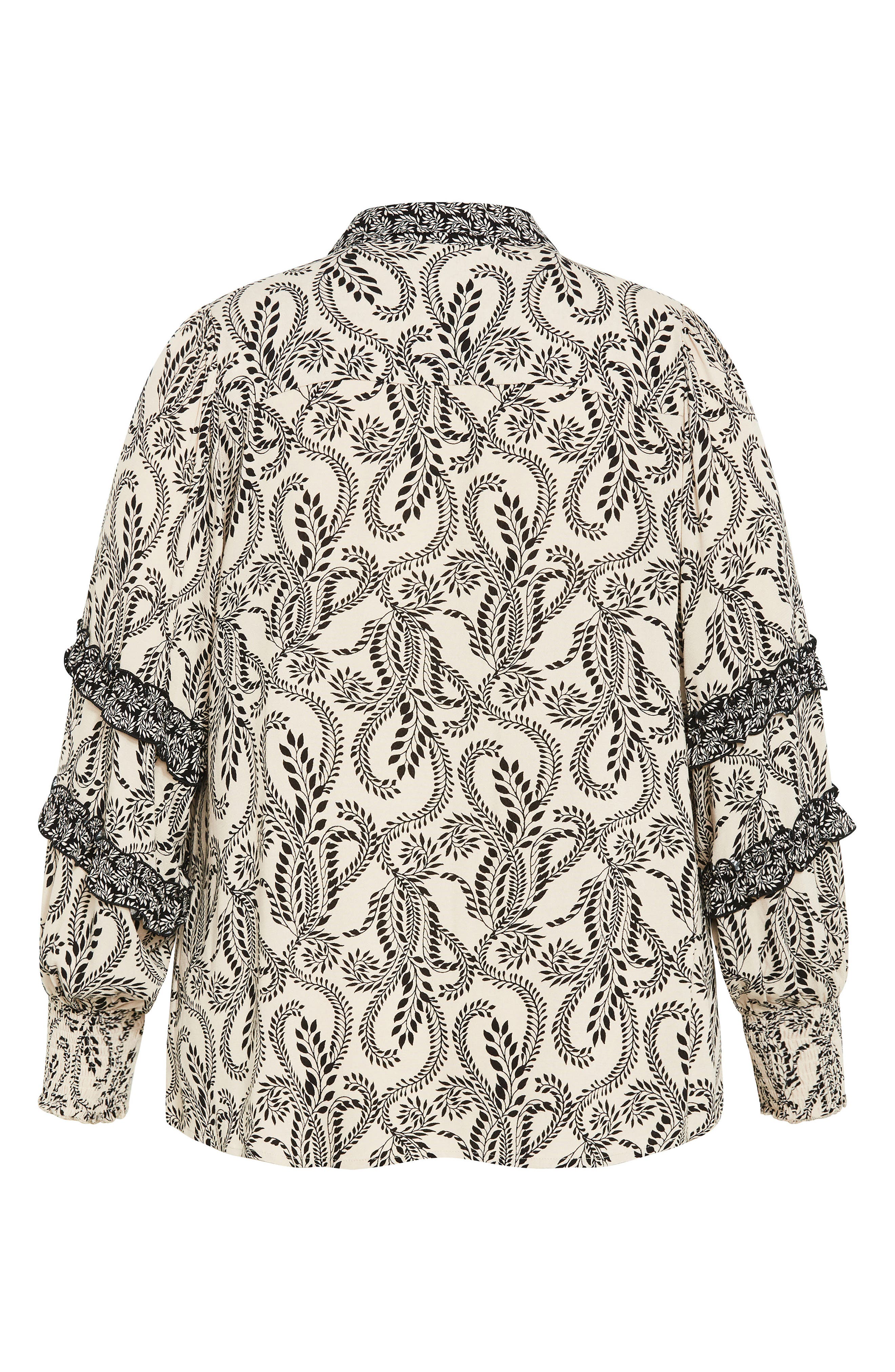 City Chic Lylah Mixed Print Long Sleeve Button-Up Shirt | Nordstrom