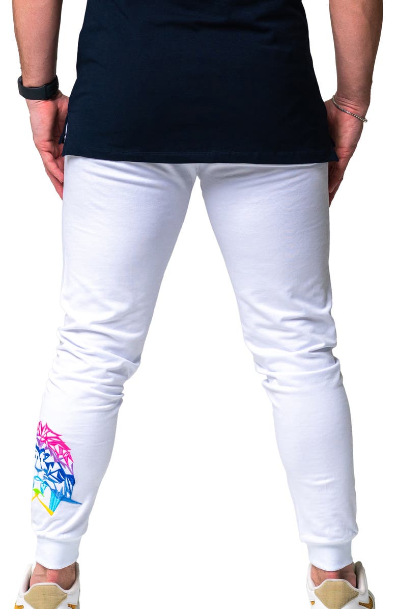 Maceoo Neon Rainbow Lion Embroidered Stretch Cotton Joggers | Nordstrom