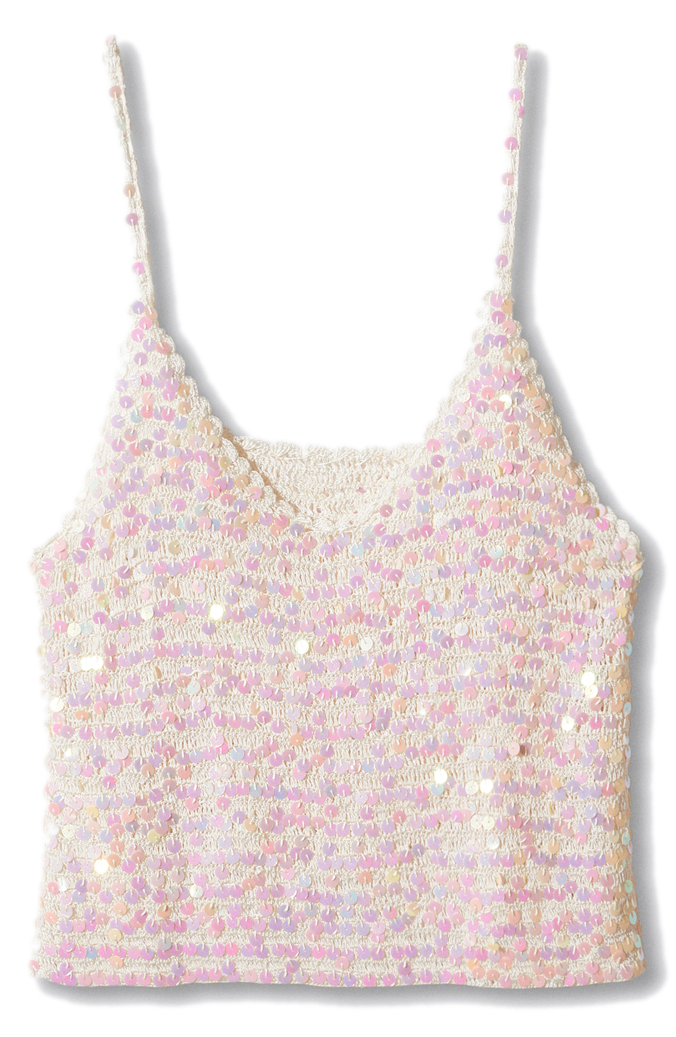 MANGO Sequin Knit Camisole | Nordstrom