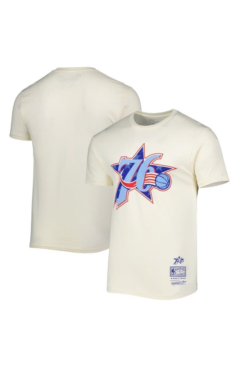 Mitchell & Ness Men's Mitchell & Ness Cream Philadelphia 76ers Hardwood ...