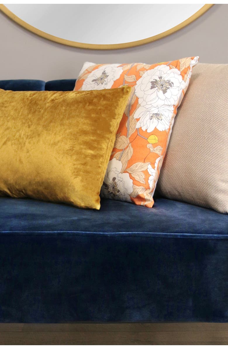STRATTON HOME DECOR Vintage Orange Floral 18" Square Pillow | Nordstromrack