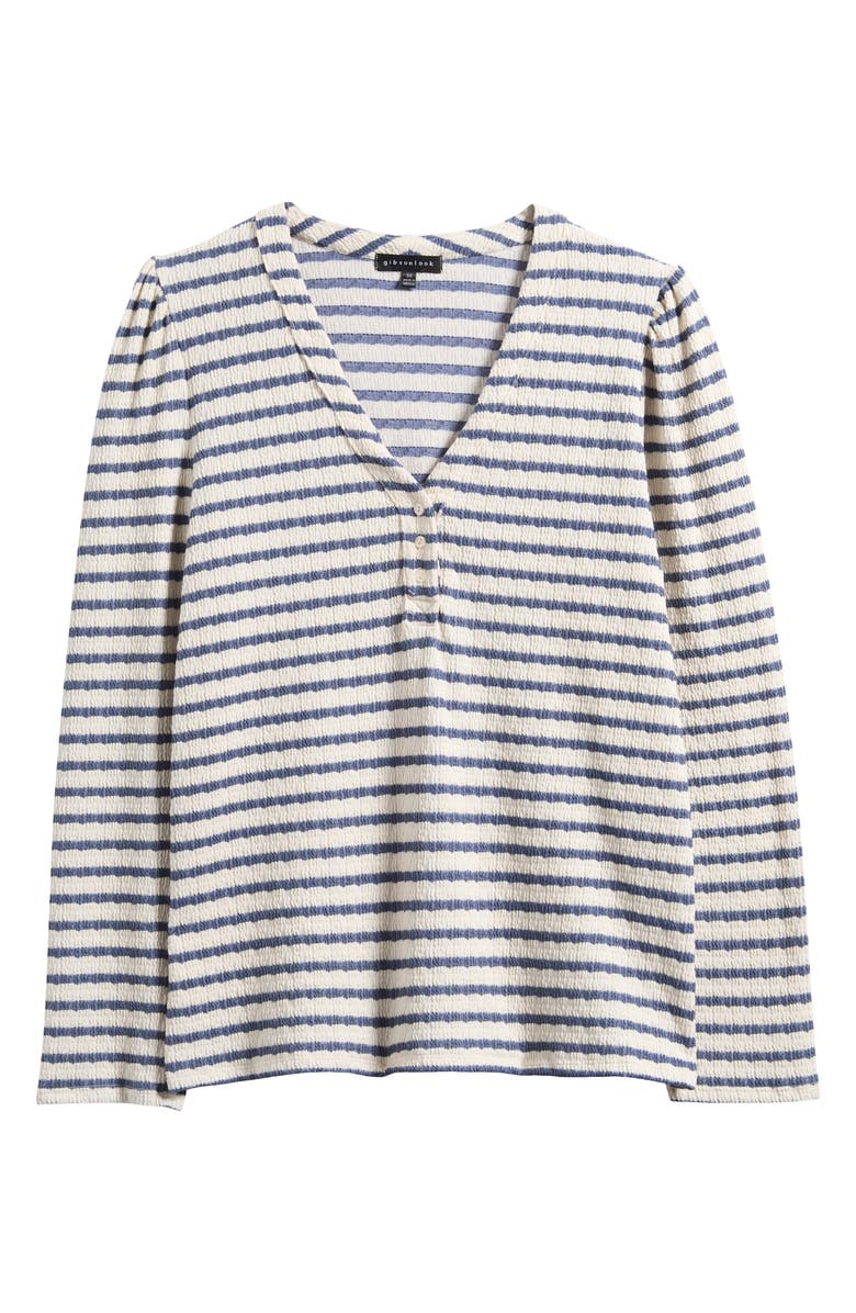 GIBSONLOOK The Amelia Stripe Henley Top | Nordstromrack