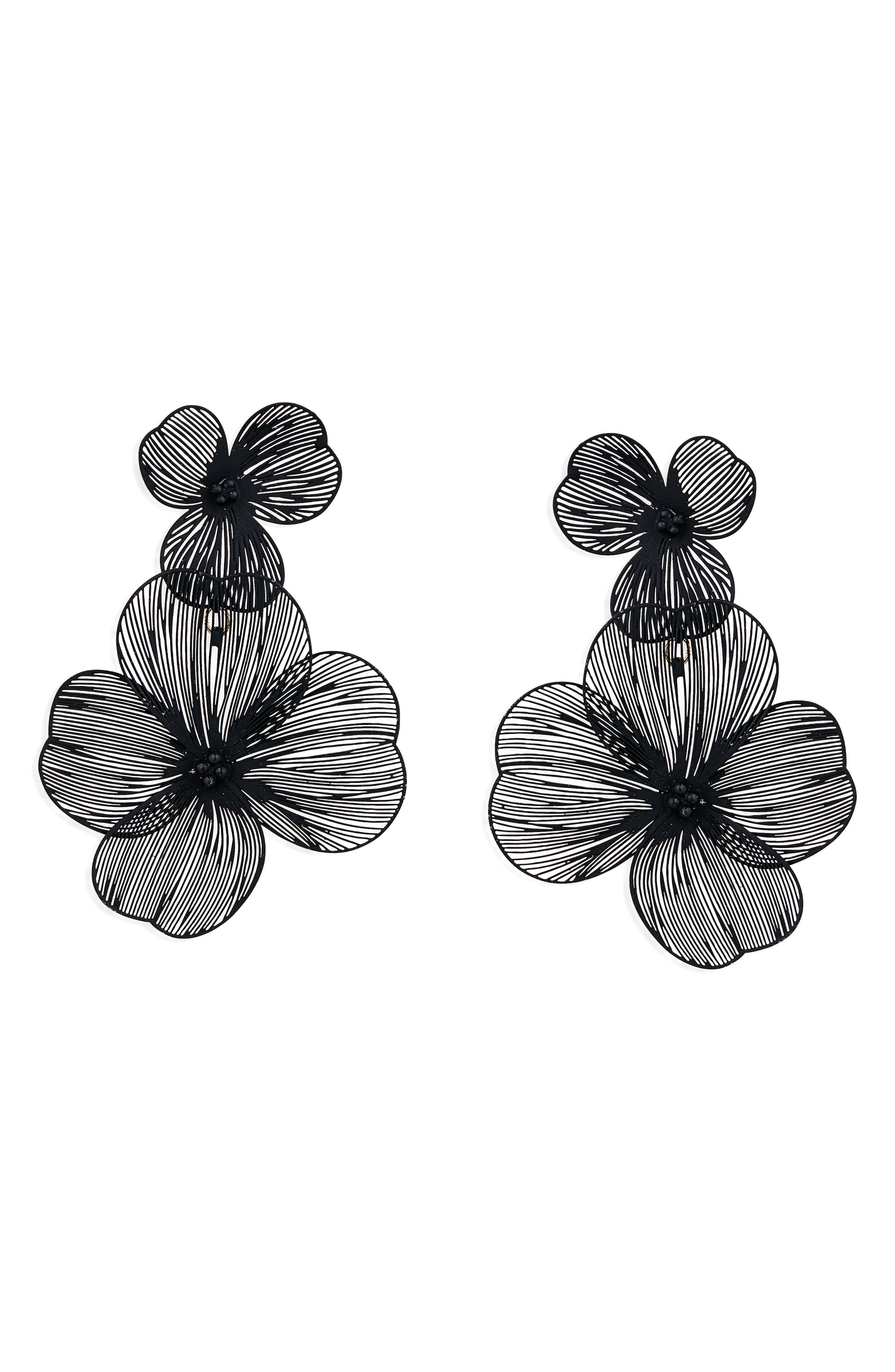 LONNA & LILLY PE Open Flower Drop Earrings | Nordstromrack