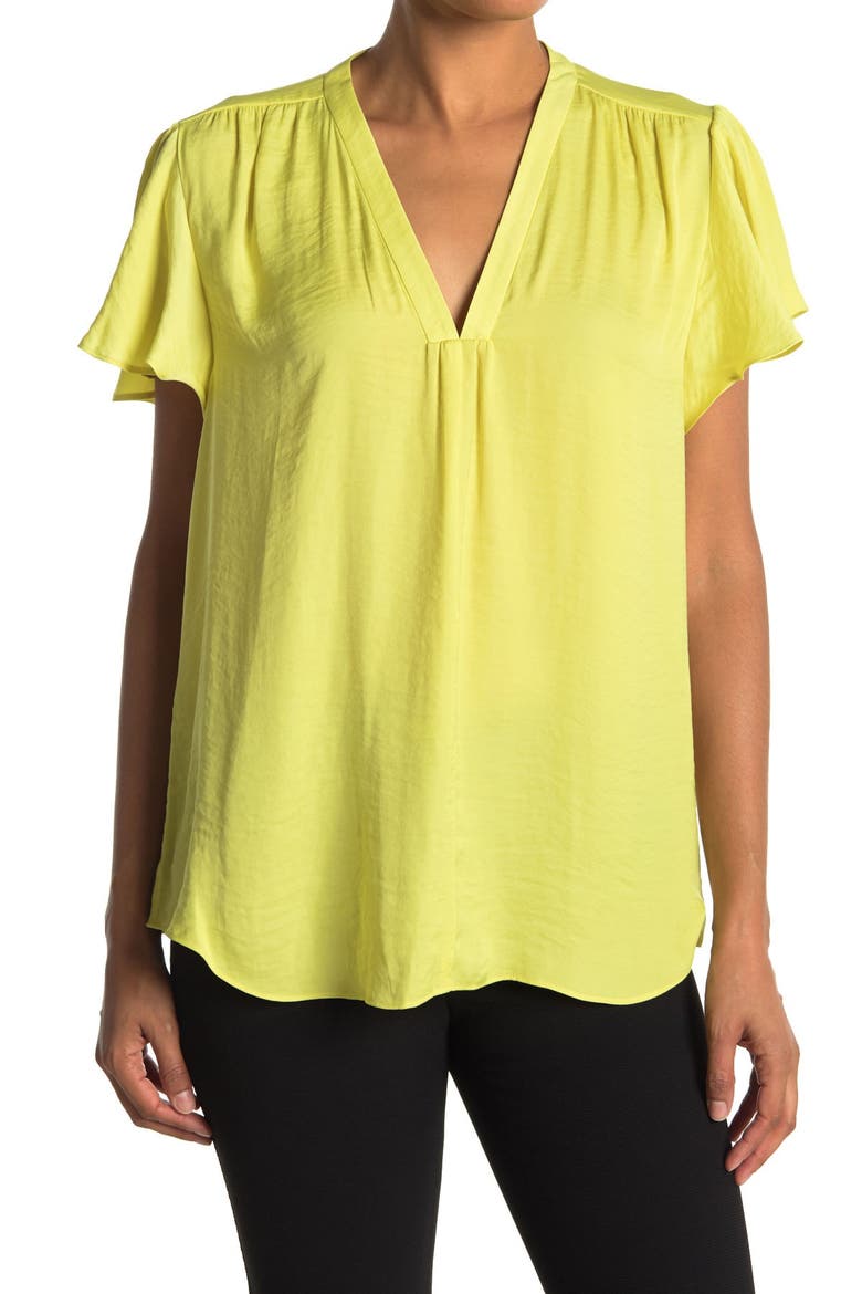 Flutter Sleeve Rumple Satin Blouse (Women) | Nordstromrack