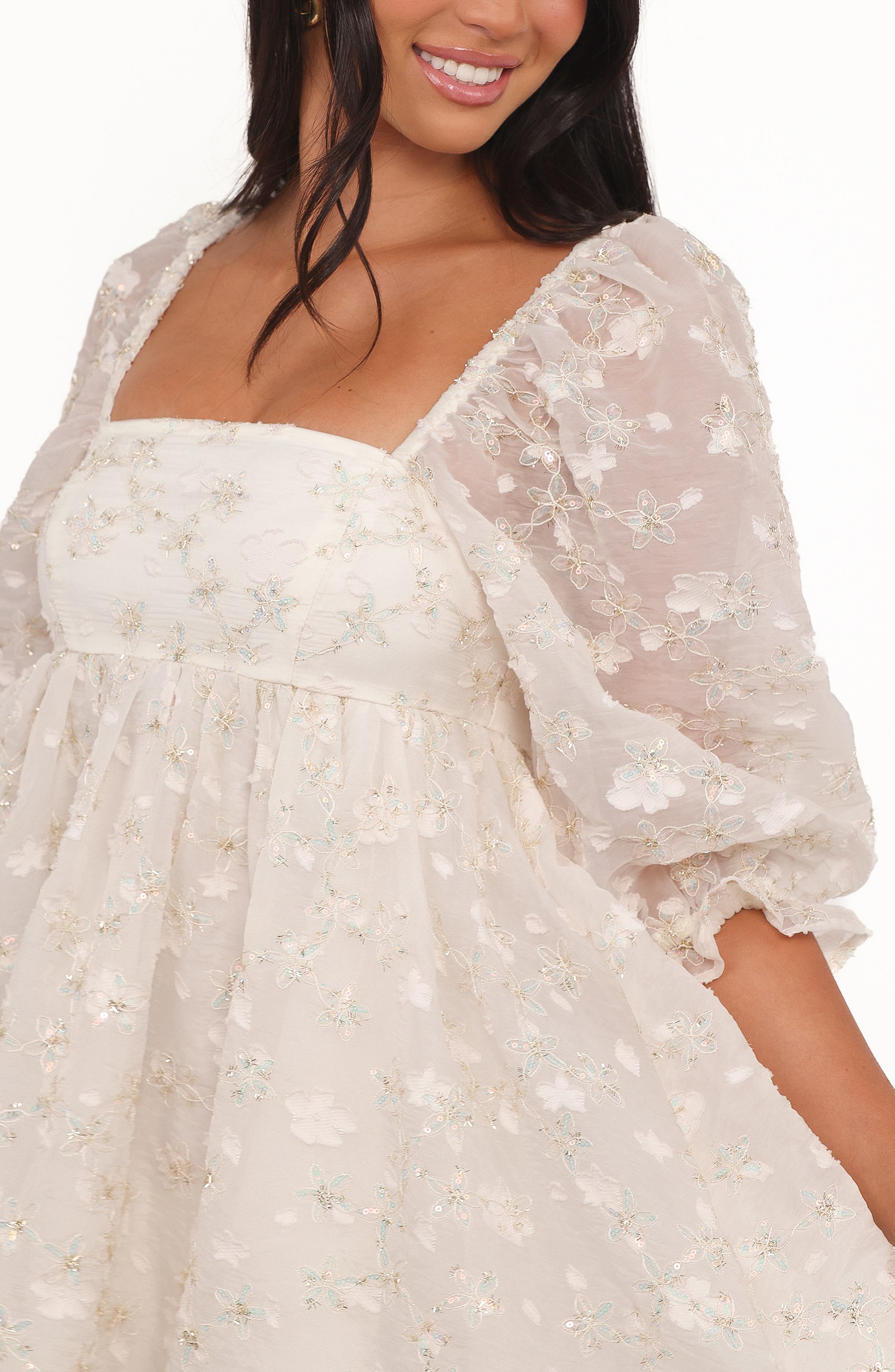 Petal & Pup Lillian Lace & Sequin Minidress | Nordstrom