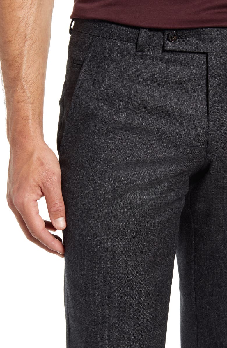 Ted Baker London Jerome Flat Front Mélange Wool Dress Pants | Nordstrom