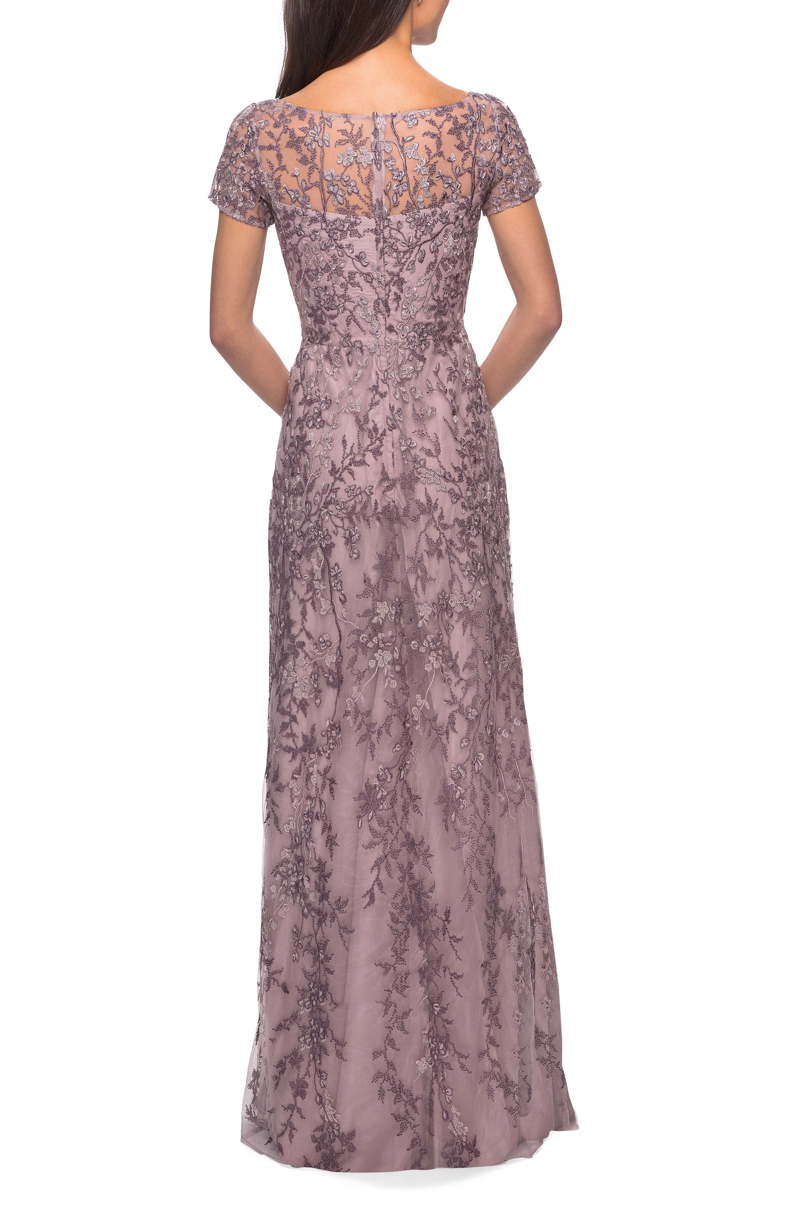 La Femme Lace Column Gown | Nordstrom