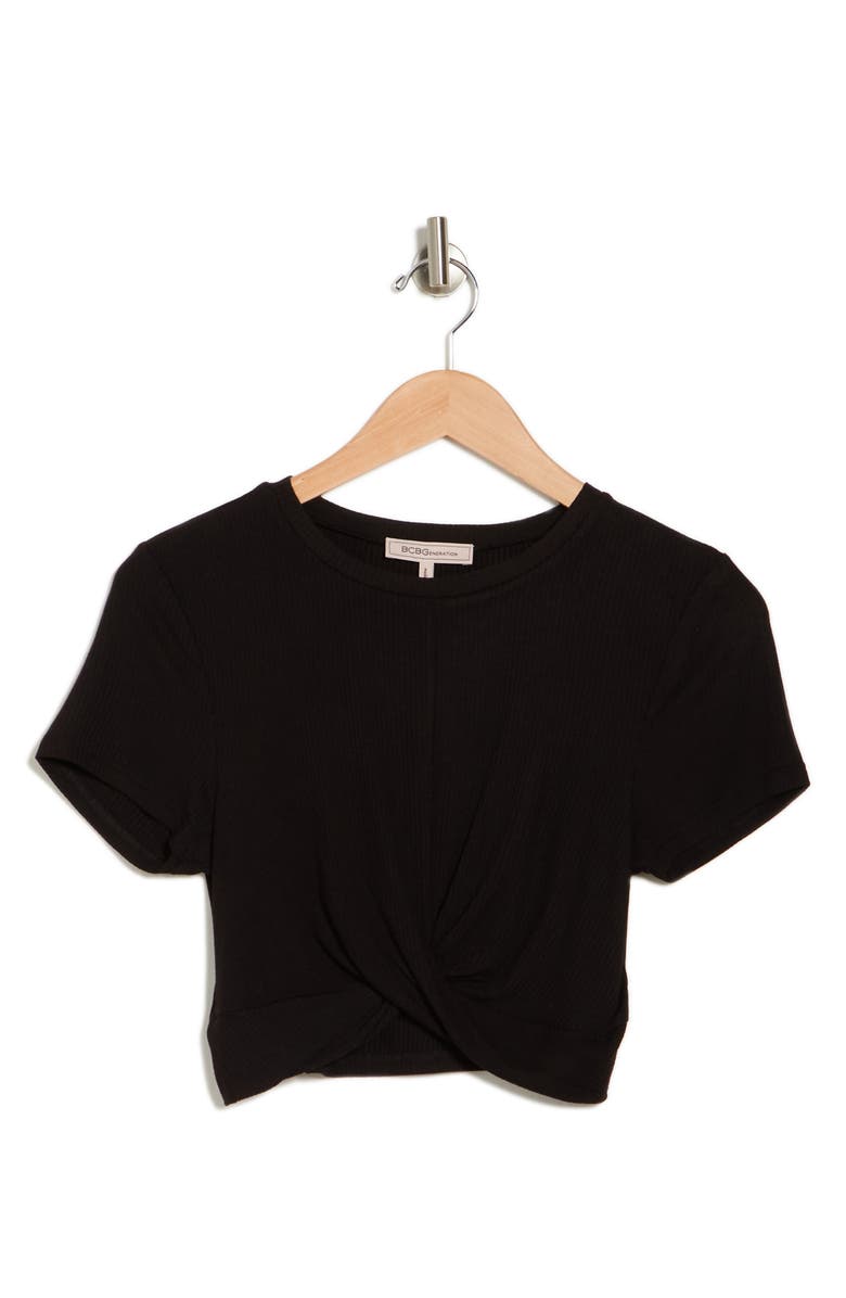 BCBGeneration Ribbed Cross Front T-Shirt | Nordstromrack