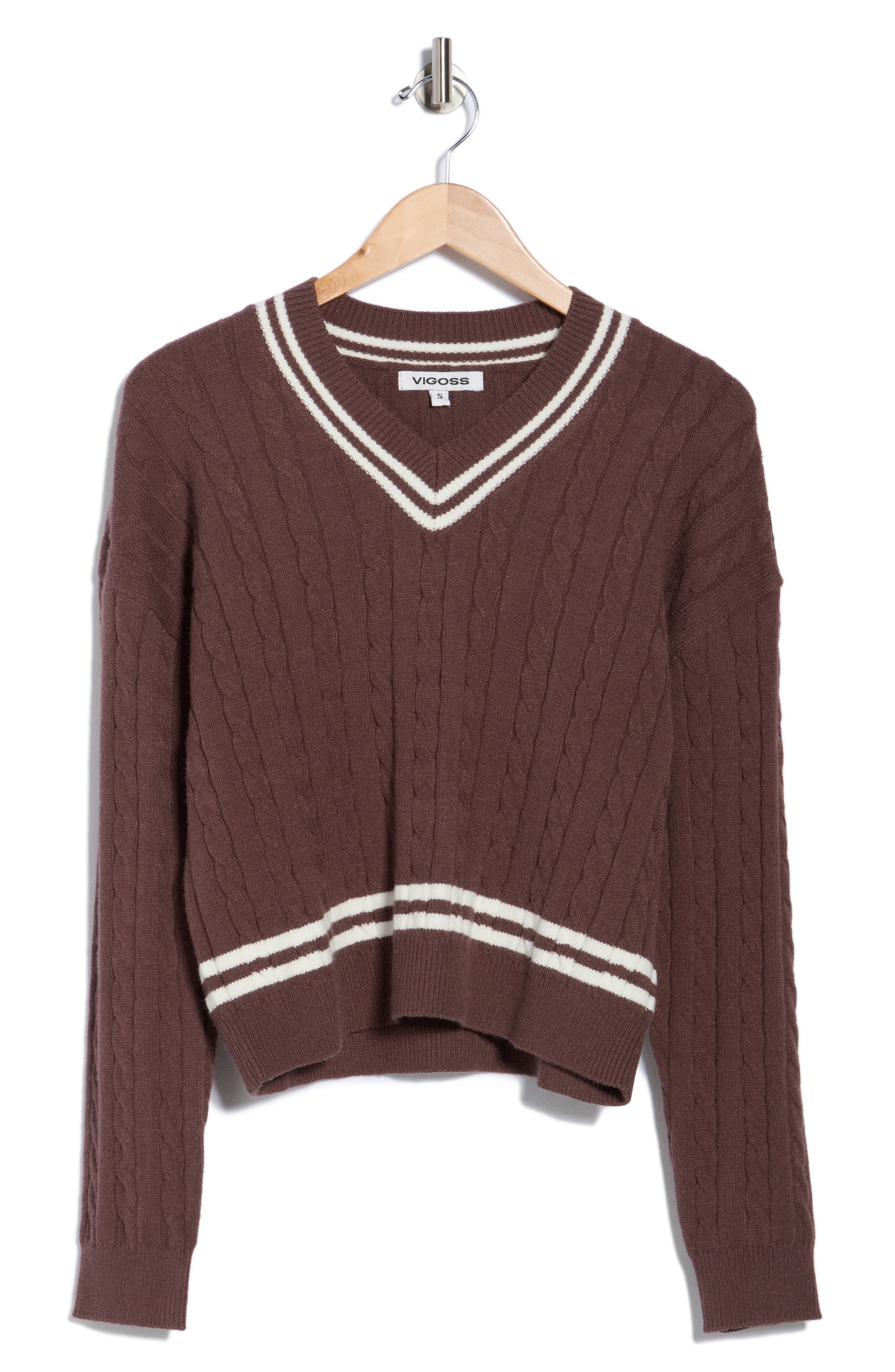 Vigoss V-Neck Cable Stitch Sweater | Nordstromrack