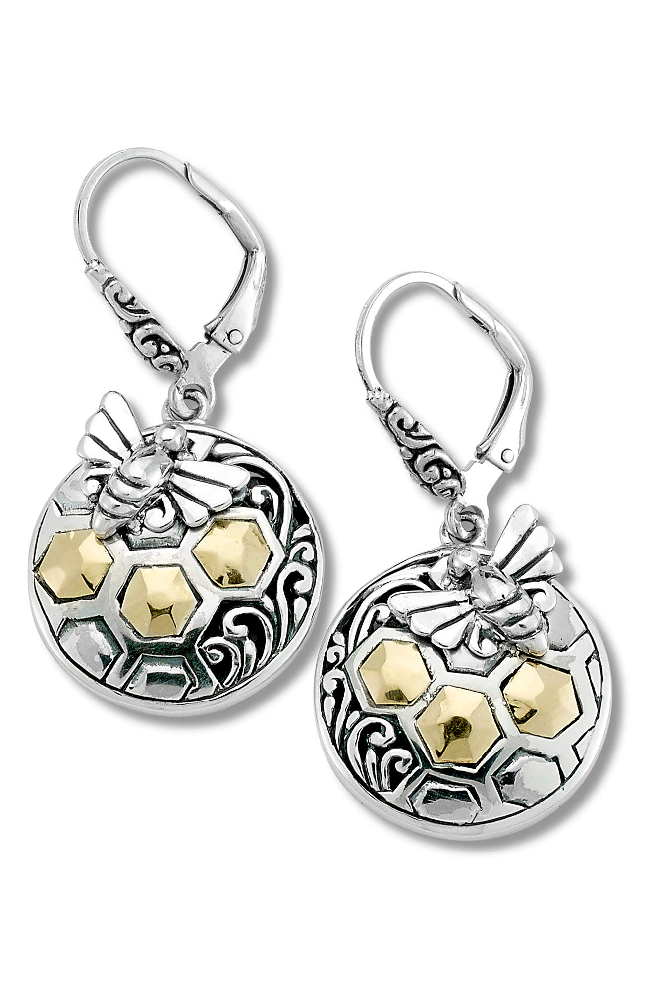 SAMUEL B. 18K Gold & Sterling Silver Honeycomb Bee Earrings | Nordstromrack