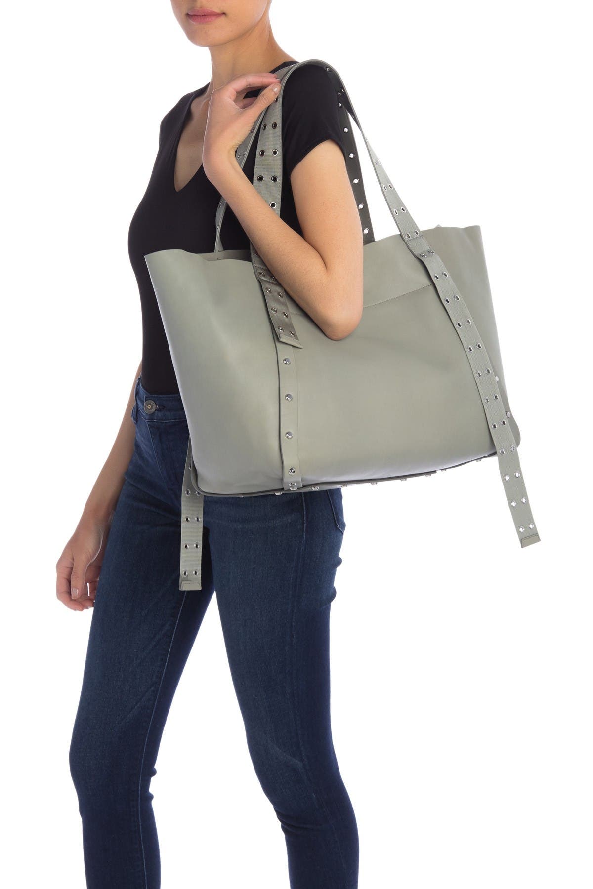 AllSaints Sid East West Leather Tote | Nordstromrack