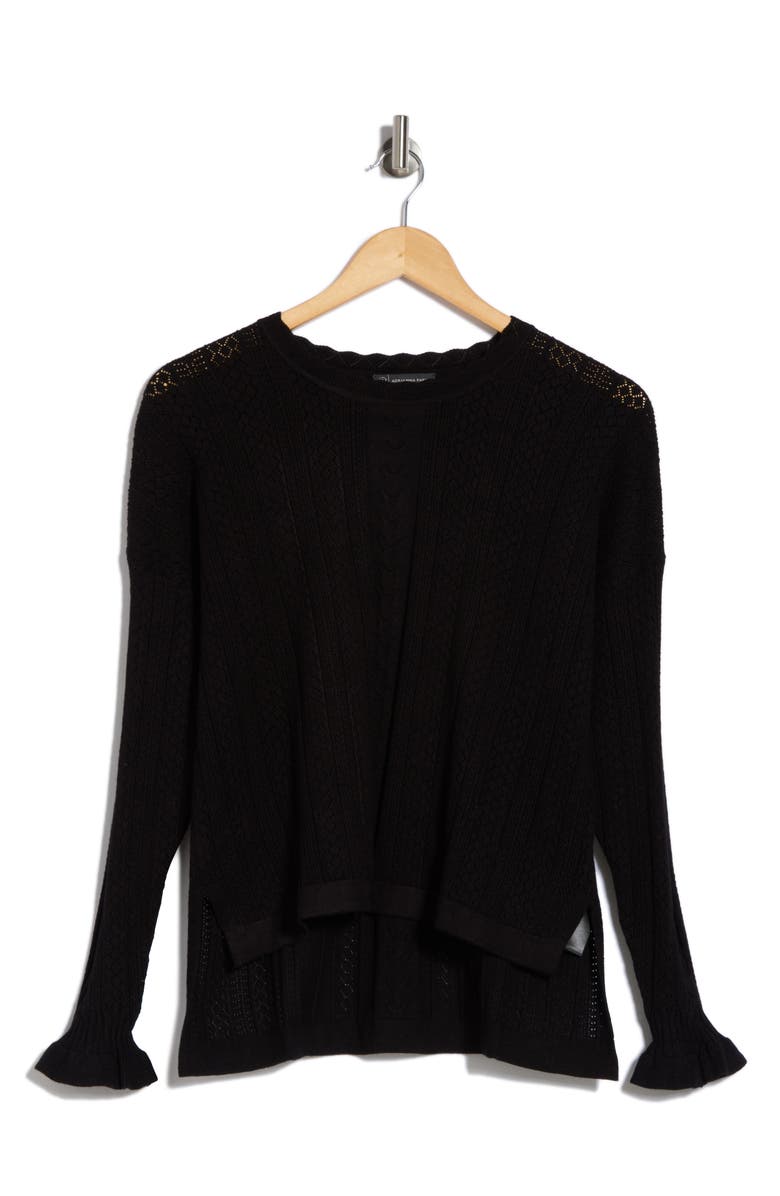 Adrianna Papell Pointelle Scallop Trim Sweater | Nordstromrack