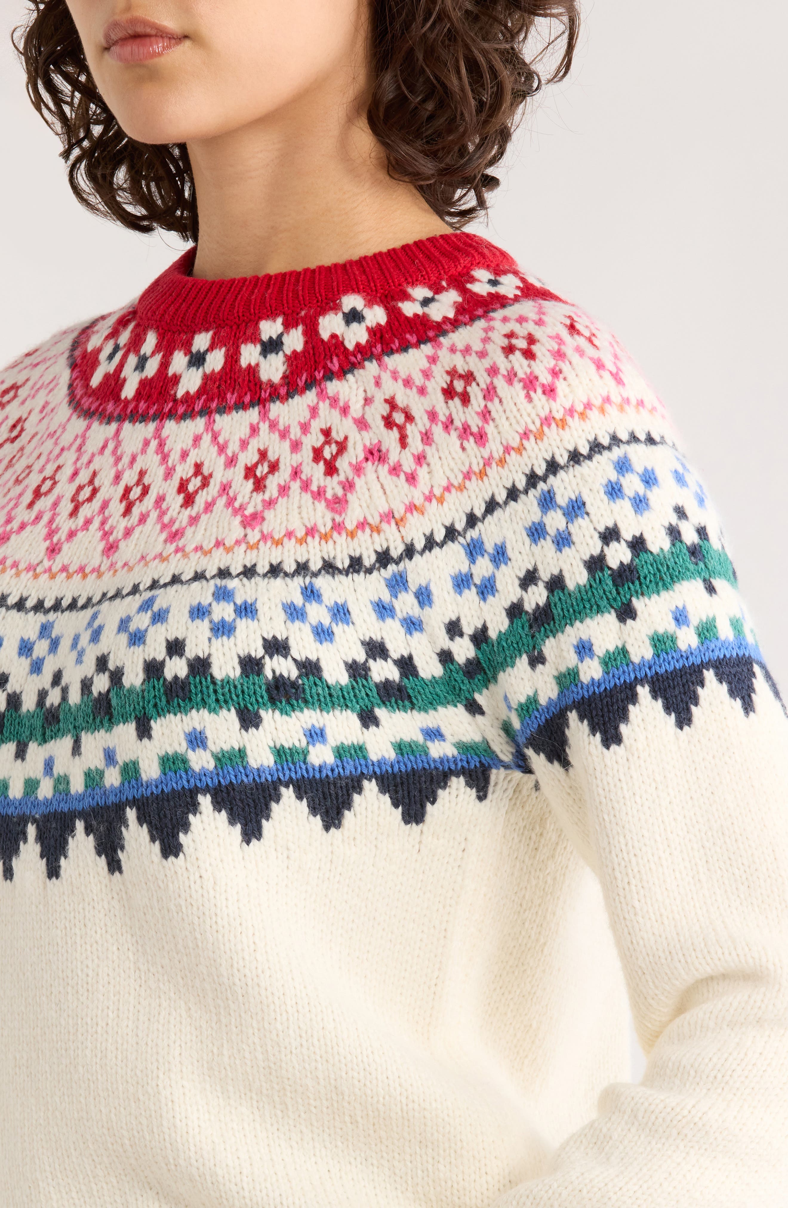 Marine Layer Fiorella Fair Isle Crewneck Sweater | Nordstrom