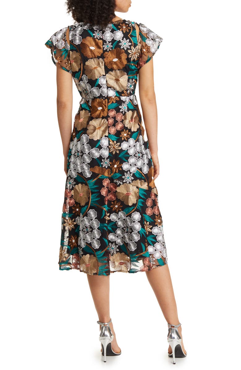 Sam Edelman Floral Embroidered Flutter Sleeve Dress | Nordstromrack