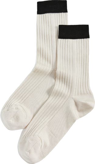 Stems Silky Colorblock Rib Crew Socks | Nordstrom