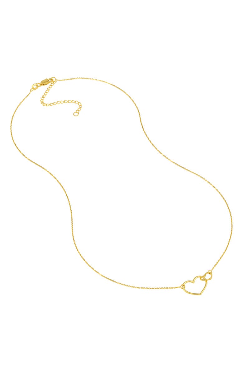 HAWLEY ST 14K Yellow Gold Interlocked Hearts Pendant Necklace ...