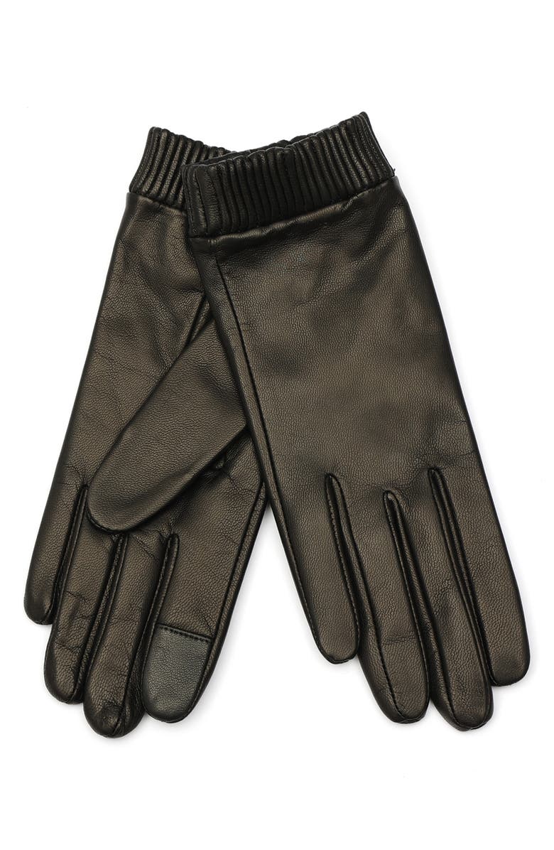 AllSaints Elastic Cuff Leather Glove | Nordstromrack