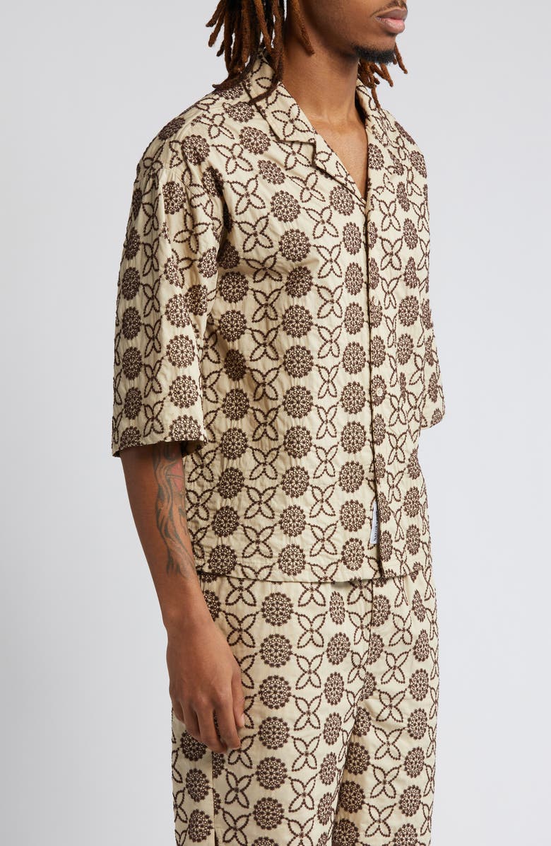 Native Youth Embroidered Boxy Camp Shirt | Nordstromrack