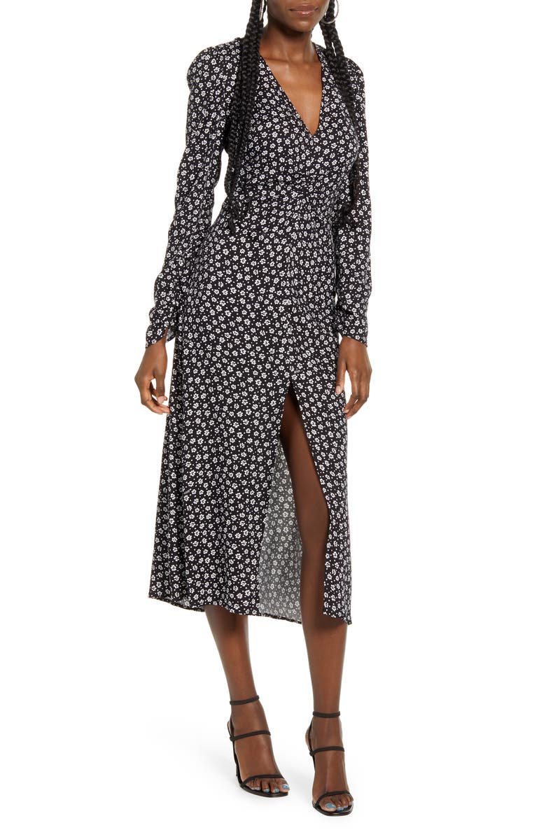 AFRM Madsen Ruched Long Sleeve Midi Dress | Nordstromrack