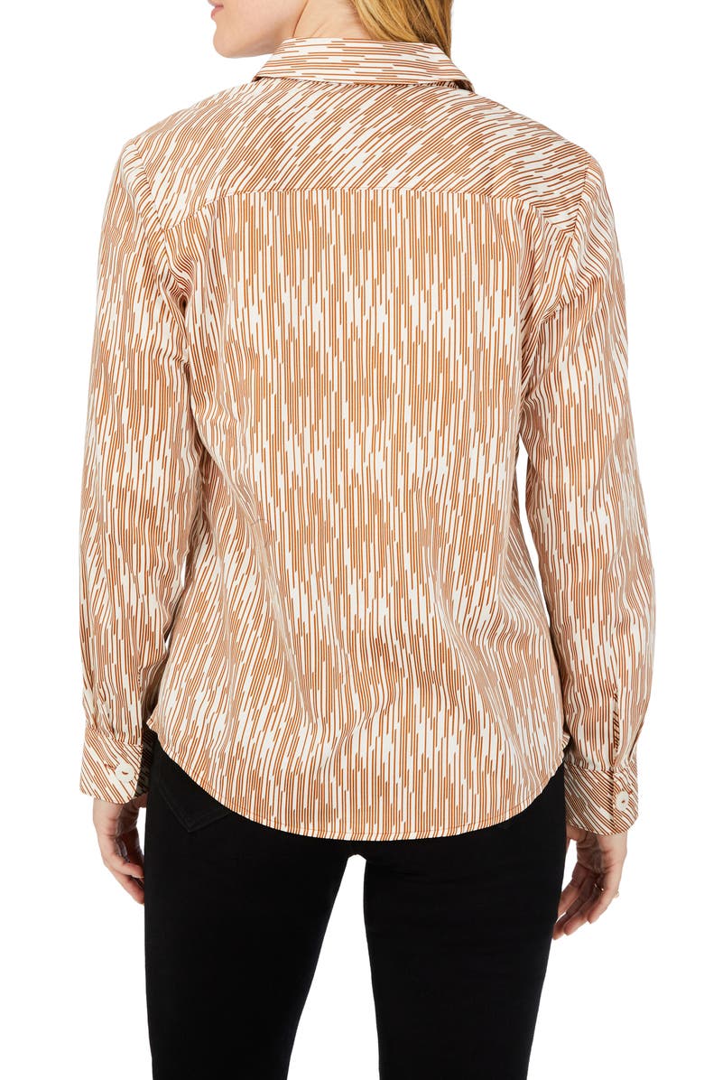 Foxcroft Ava Warm Geo Print Cotton Button-Up Shirt | Nordstromrack