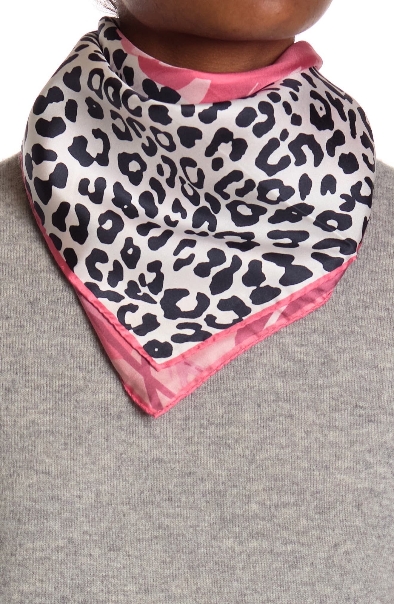 Furla Foulard Leopard Floral Silk Square Scarf | Nordstromrack