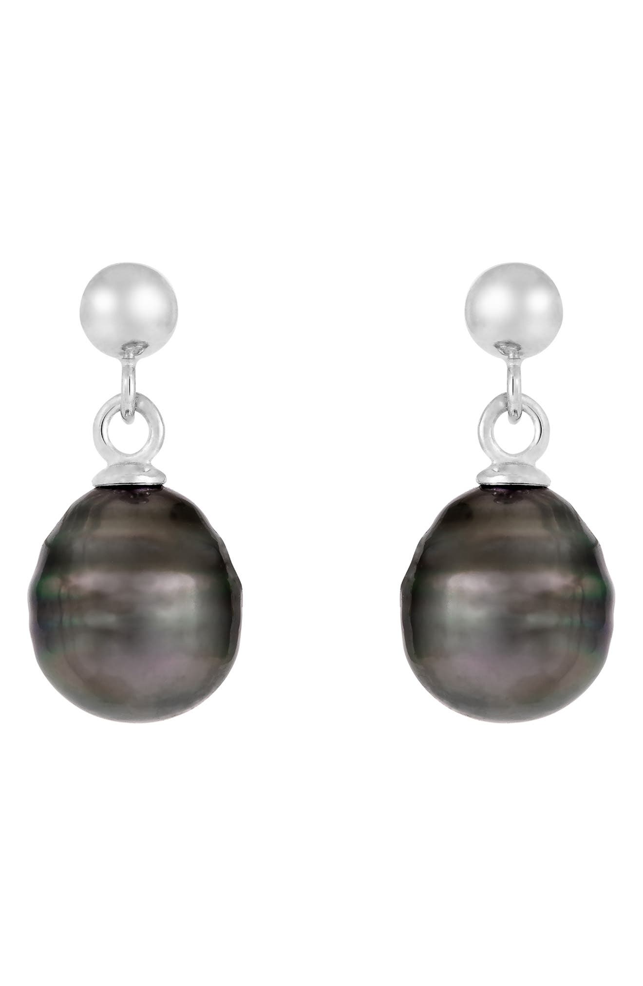 SPLENDID PEARLS Dangling Tahitian Pearl Earrings | Nordstromrack