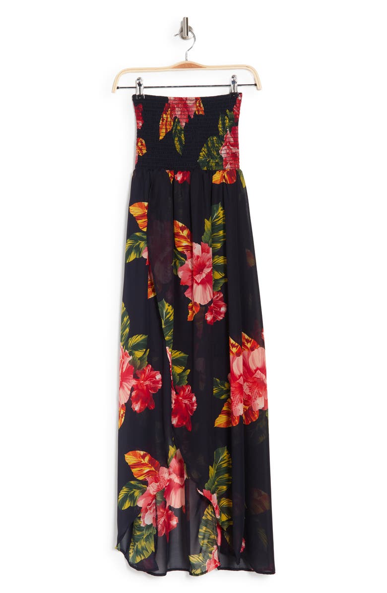 STILLETTOS Floral Strapless Smocked High/Low Dress | Nordstromrack