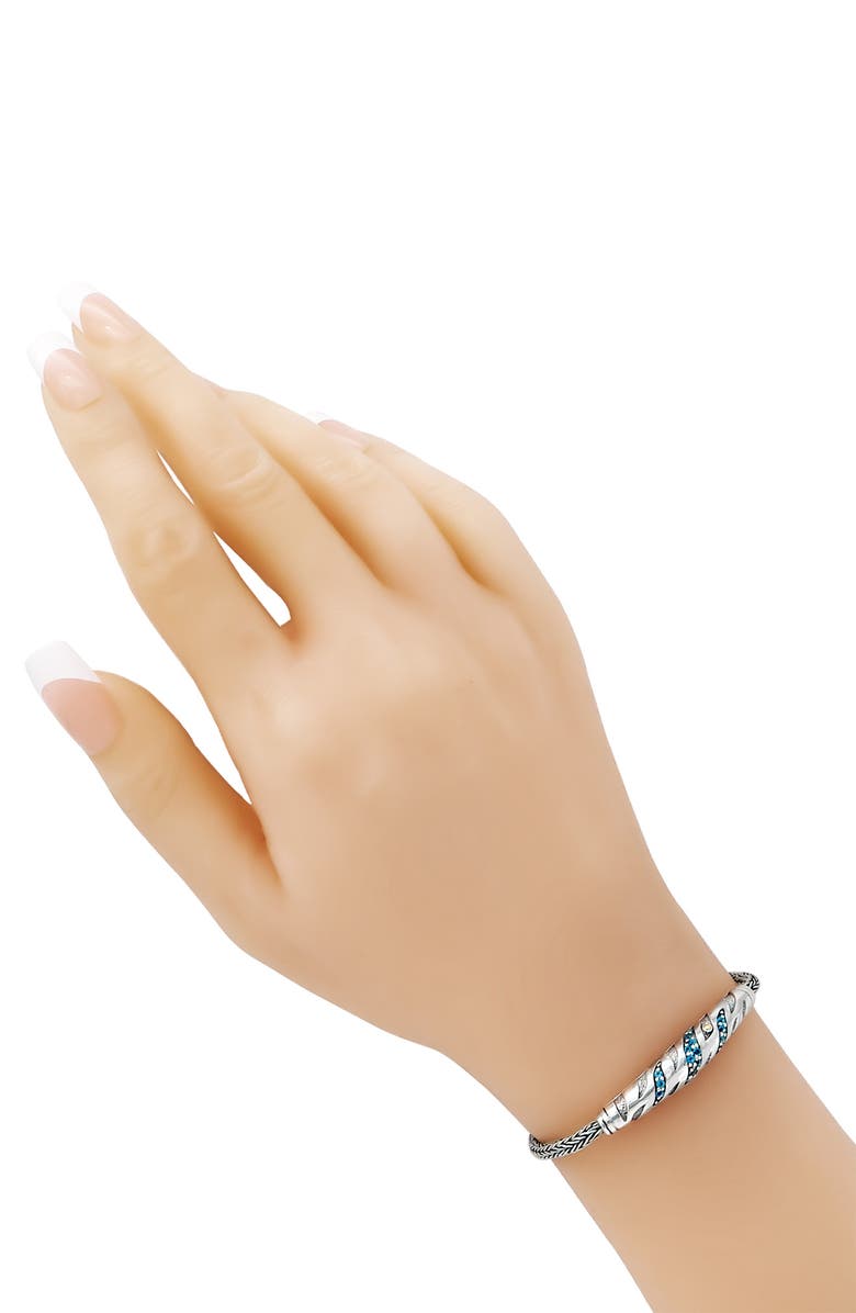 DEVATA 18K Gold & Sterling Silver Tiger Stripe Peridot Station Bracelet ...