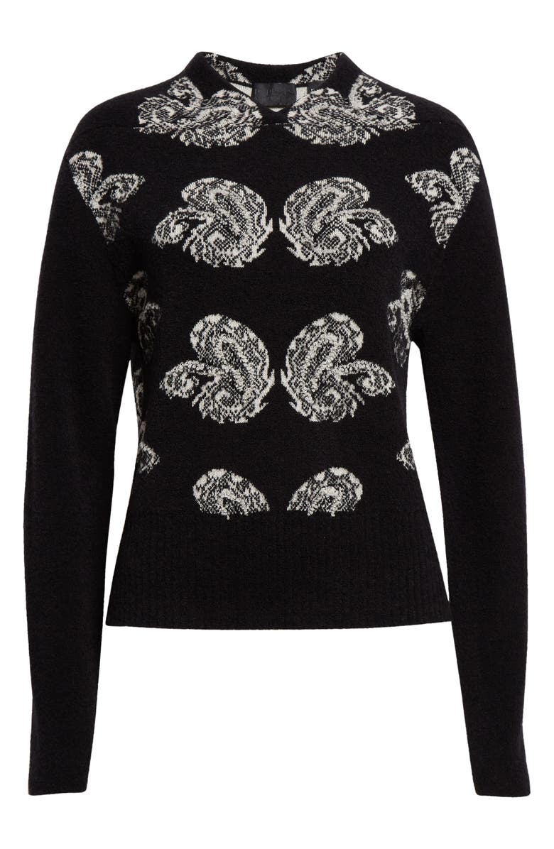 Puppets and Puppets Lena Paisley Jacquard V-Neck Wool Blend Sweater ...