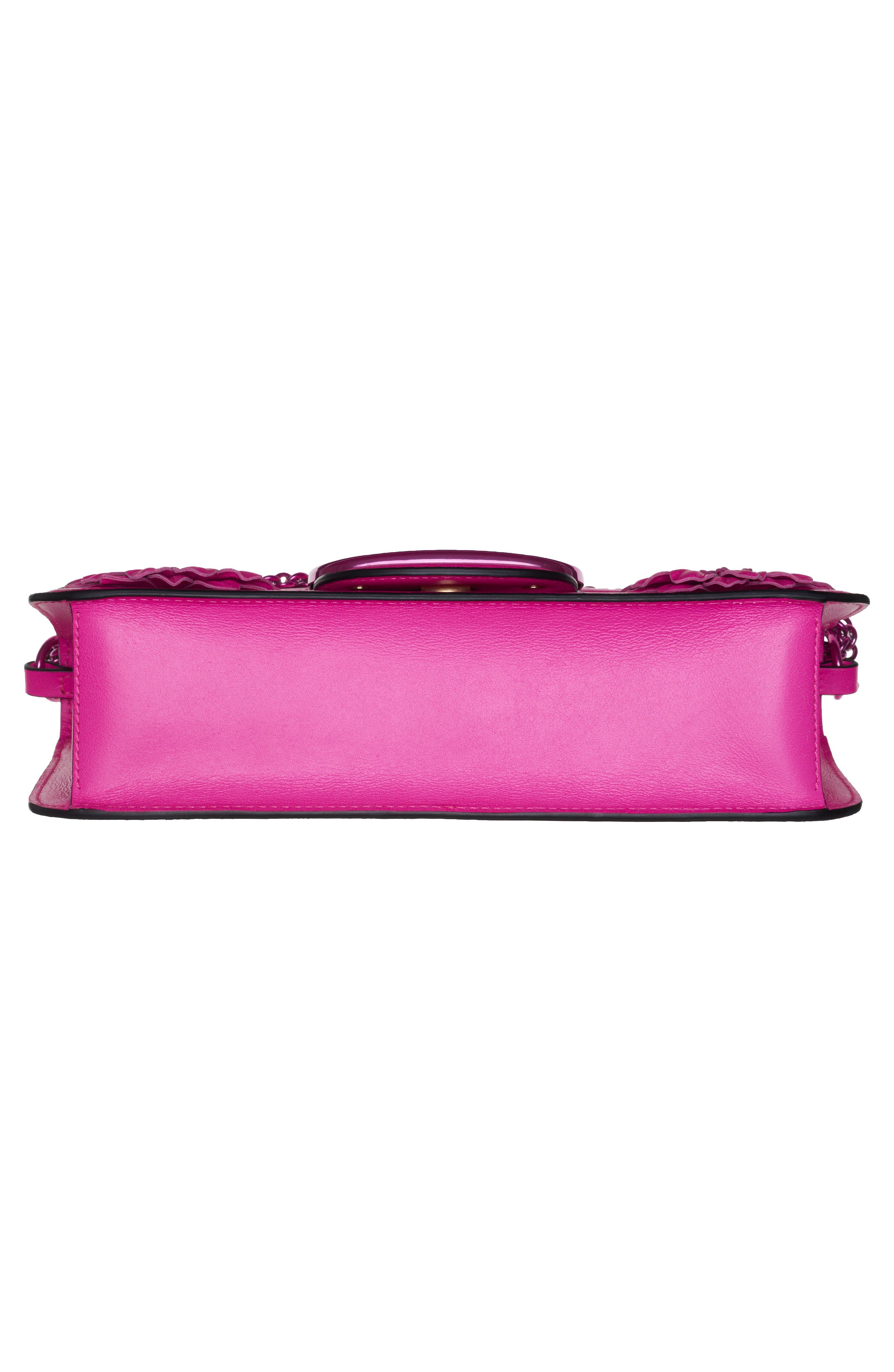 Valentino Garavani Locò Pink PP Floral Appliqué Leather Shoulder Bag ...