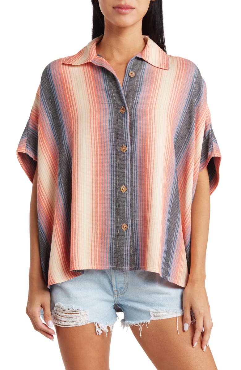 Rip Curl Melting Waves Stripe Button-Up Shirt | Nordstromrack