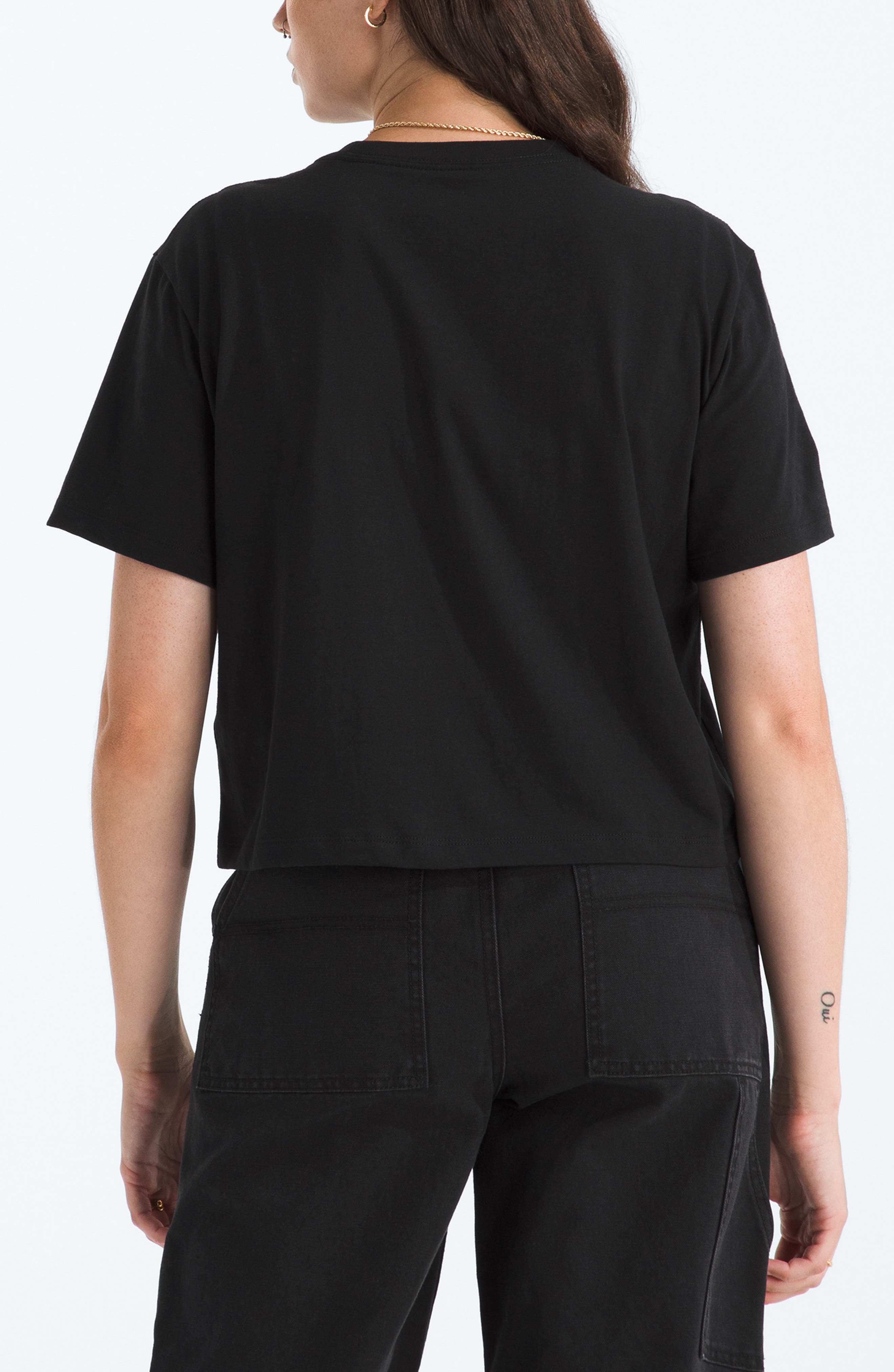 The North Face Evolution Simple Dome Relaxed Crop Cotton T-Shirt (Women ...