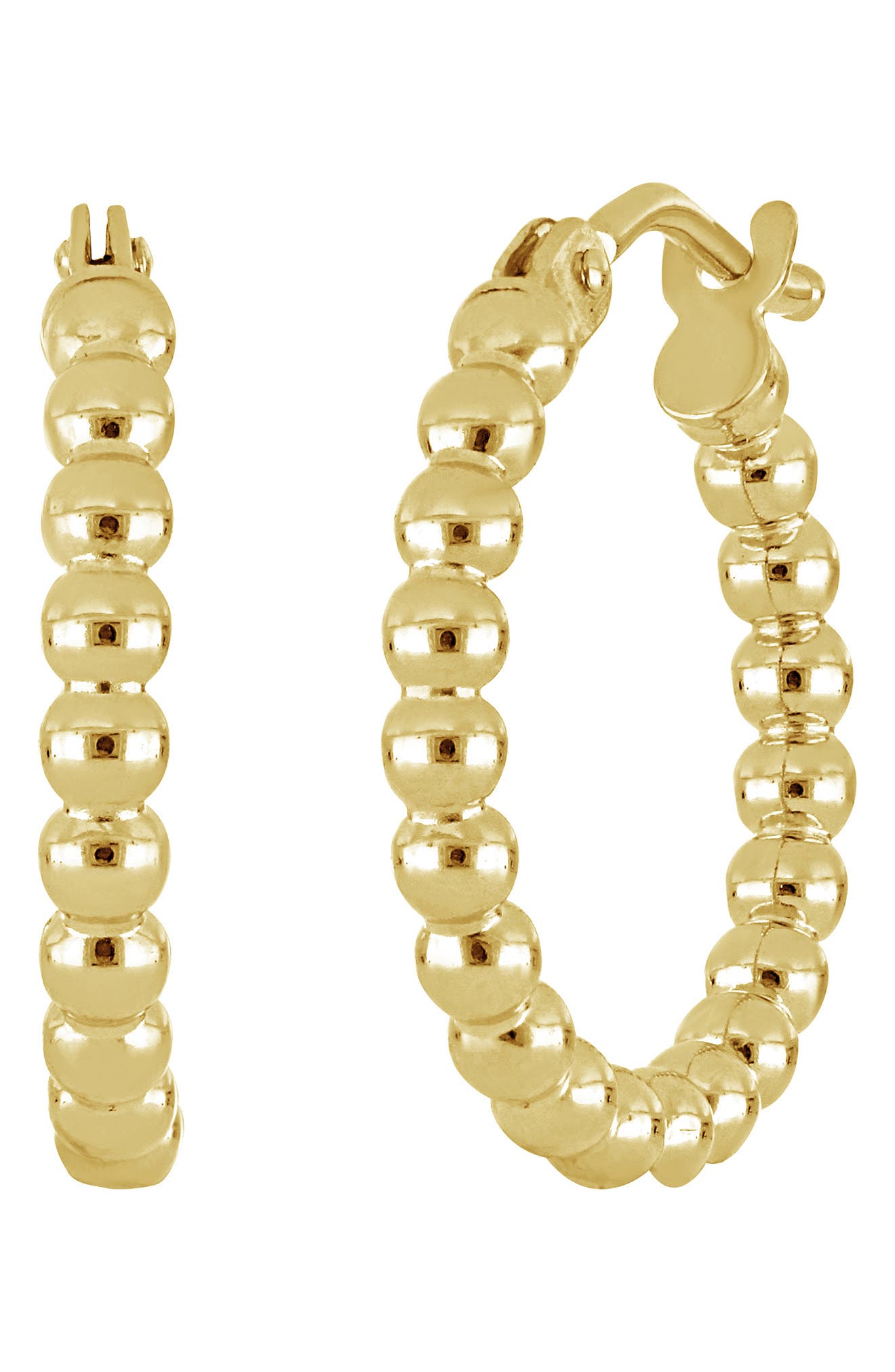 Bony Levy 14K Yellow Gold 15.5mm Beaded Hoop Earrings | Nordstromrack