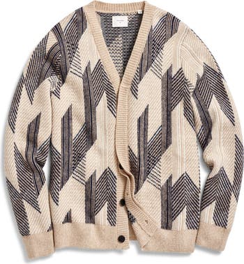 Billy Reid Abstract Jacquard Alpaca & Cotton Cardigan | Nordstrom
