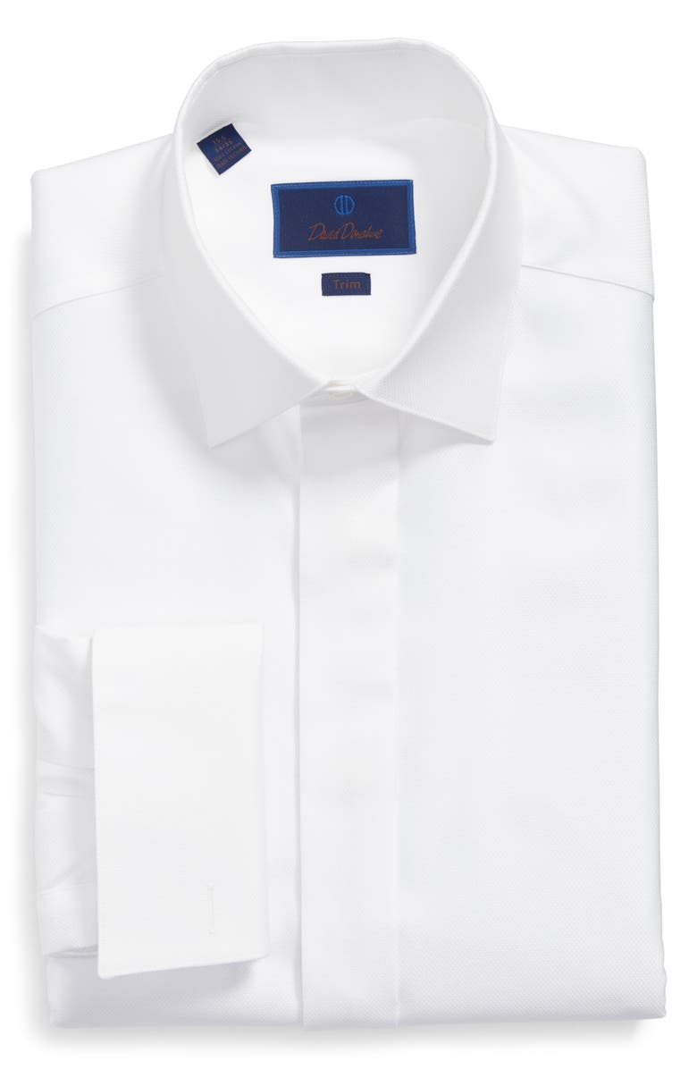 David Donahue Trim Fit French Cuff Tuxedo Shirt | Nordstromrack