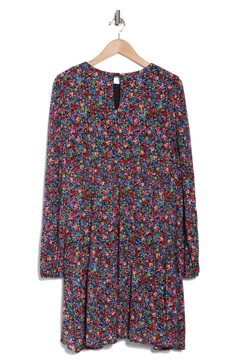 Melrose and Market Floral Long Sleeve Babydoll Minidress | Nordstromrack