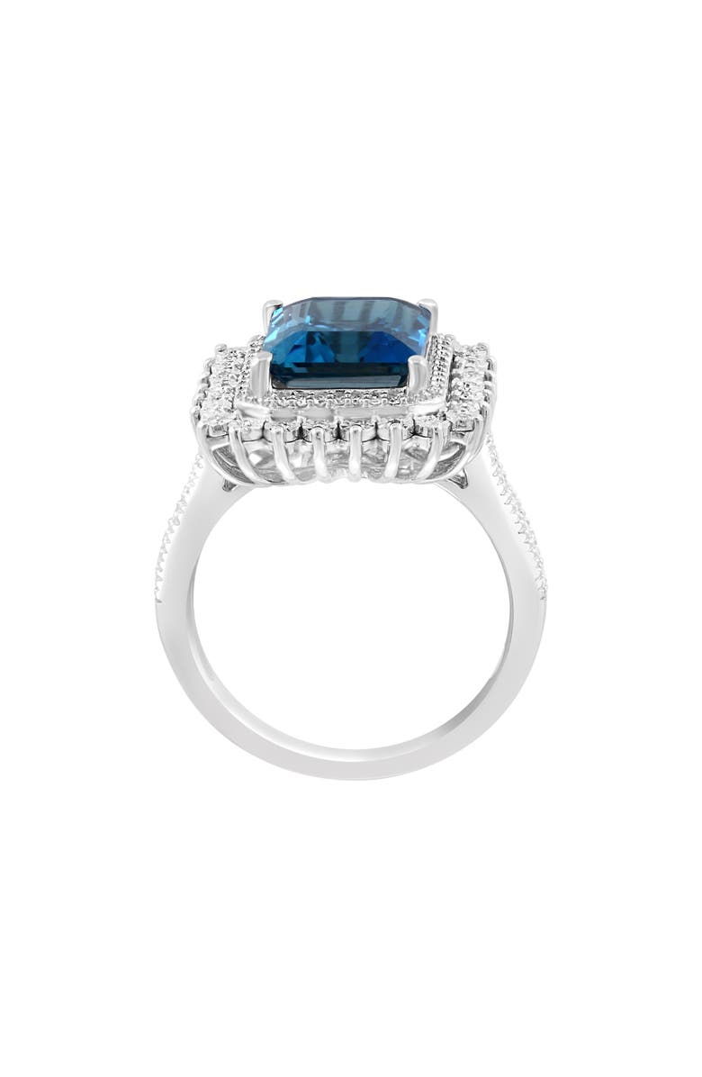 EFFY 14K White Gold, Diamond, & London Blue Topaz Ring - Size 7 ...